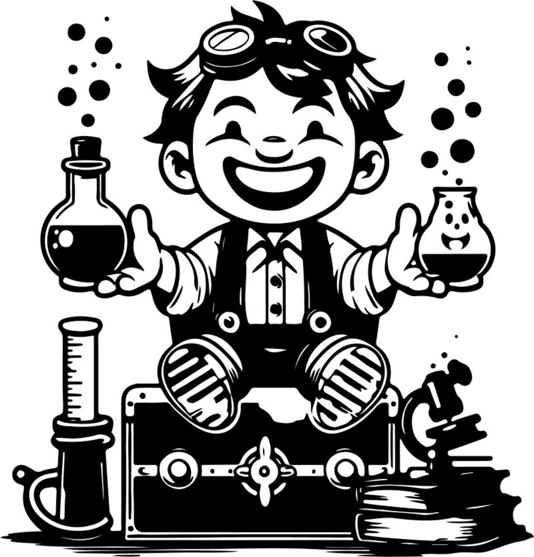 Child Scientist Cartoon Logo PNG & SVG, Science Kid Clipart, DIY ...
