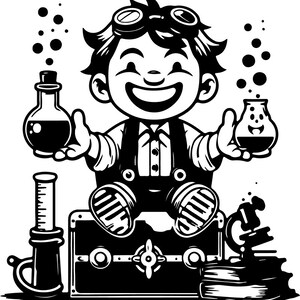 Child Scientist Cartoon Logo PNG & SVG, Science Kid Clipart, DIY ...