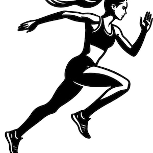 Runner Silhouette: Track and Field Design (PNG, SVG, JPG Digital ...