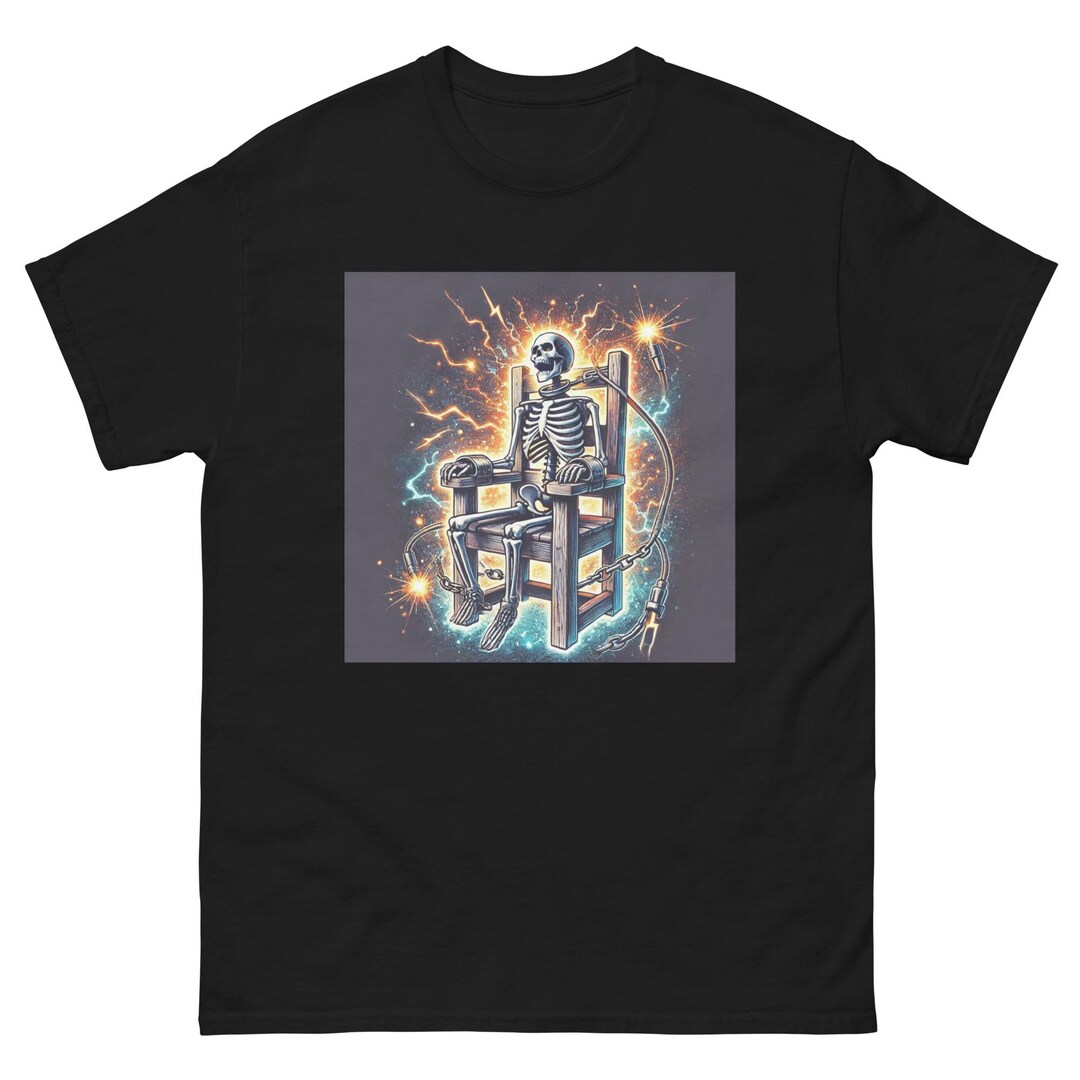 Halloween Skeleton Electric Chair T-shirt - Etsy