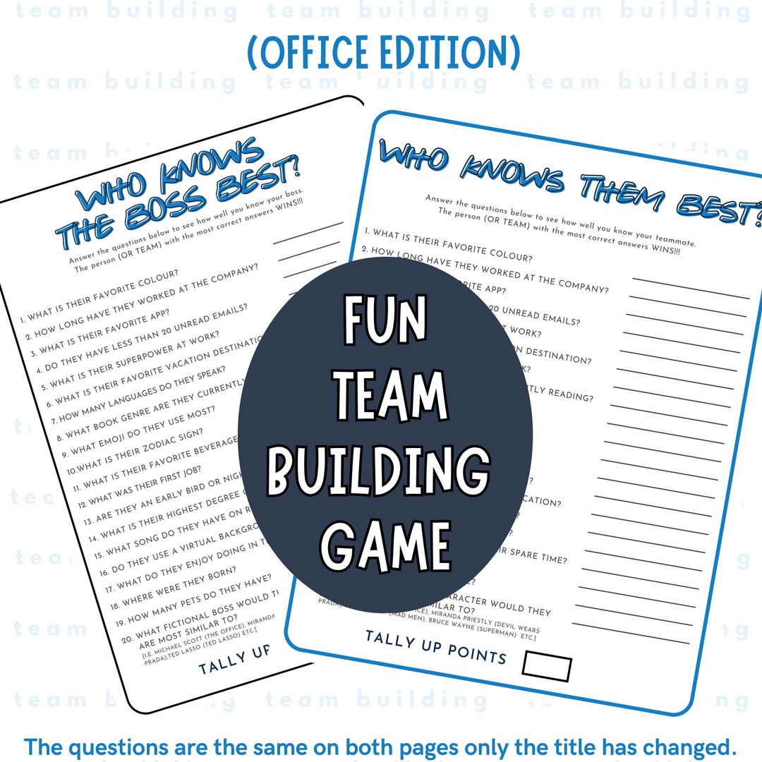 Team Building Printable Game ⎮ Get to Know Your Boss/coworkers ⎮ Who ...