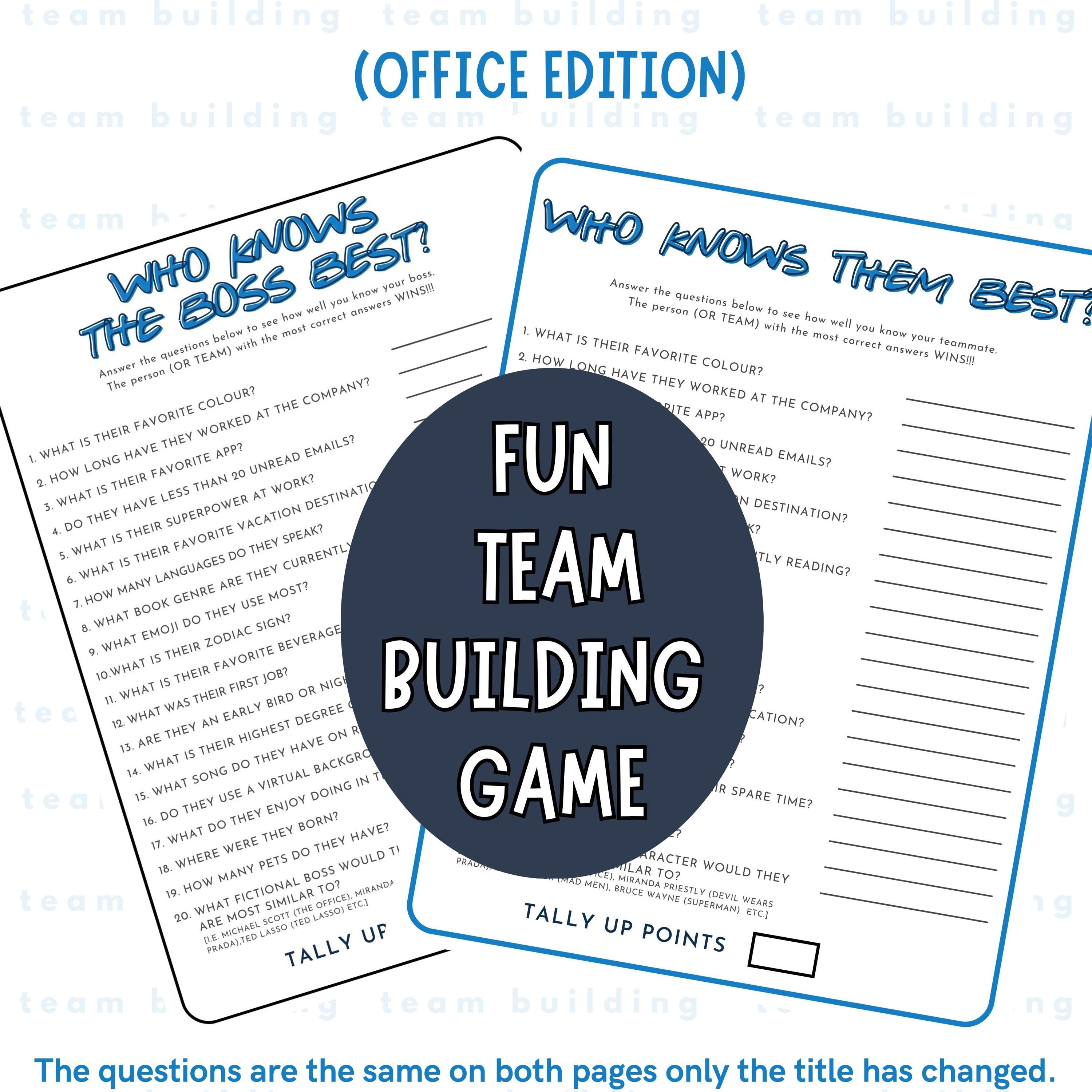Team Building Printable Game ⎮ Get to Know Your Boss/coworkers ⎮ Who ...