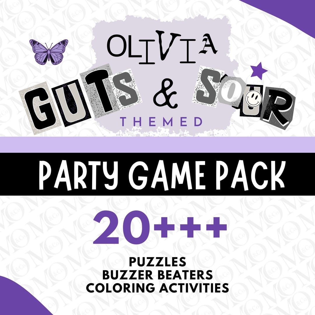 Activities for Fans of Pop Star Olivia R Guts Merch Party Supplies ...
