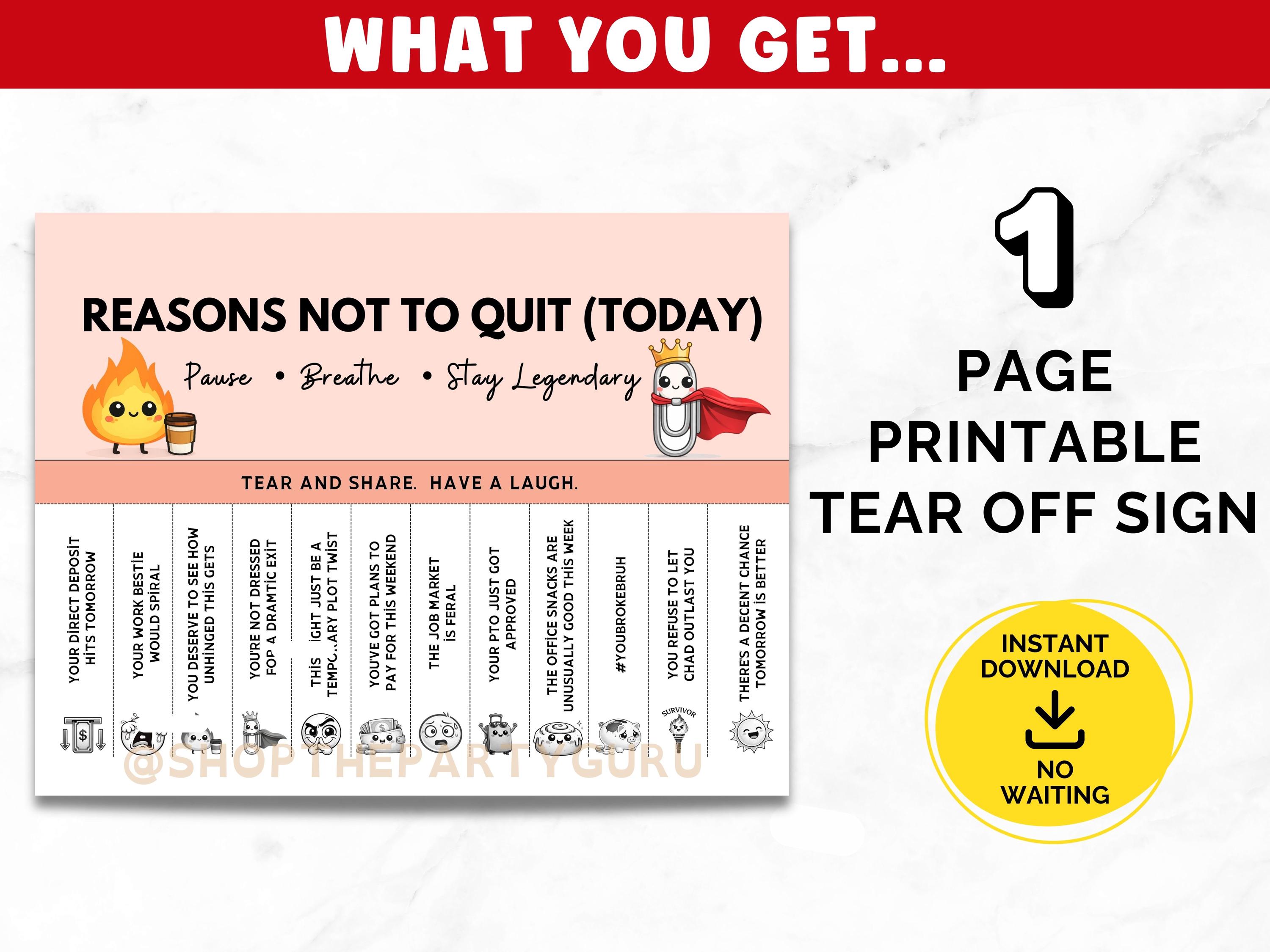 Office Printable Tear off Sheet, Funny Office Decor, Corporate Humor ...