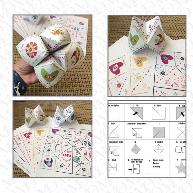 PINK Cootie Catcher, Fortune Teller, Birthday Party Tarot, Pre-teen ...