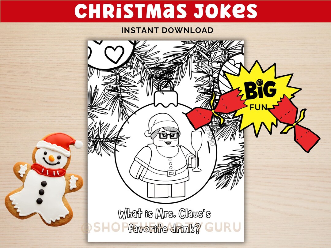 Christmas Cracker Joke Colouring Page, Classroom Activity, Holiday ...