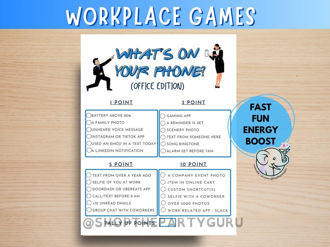 What's on Your Phone - Office Game: Printable Icebreaker (PNG, PDF) - Etsy