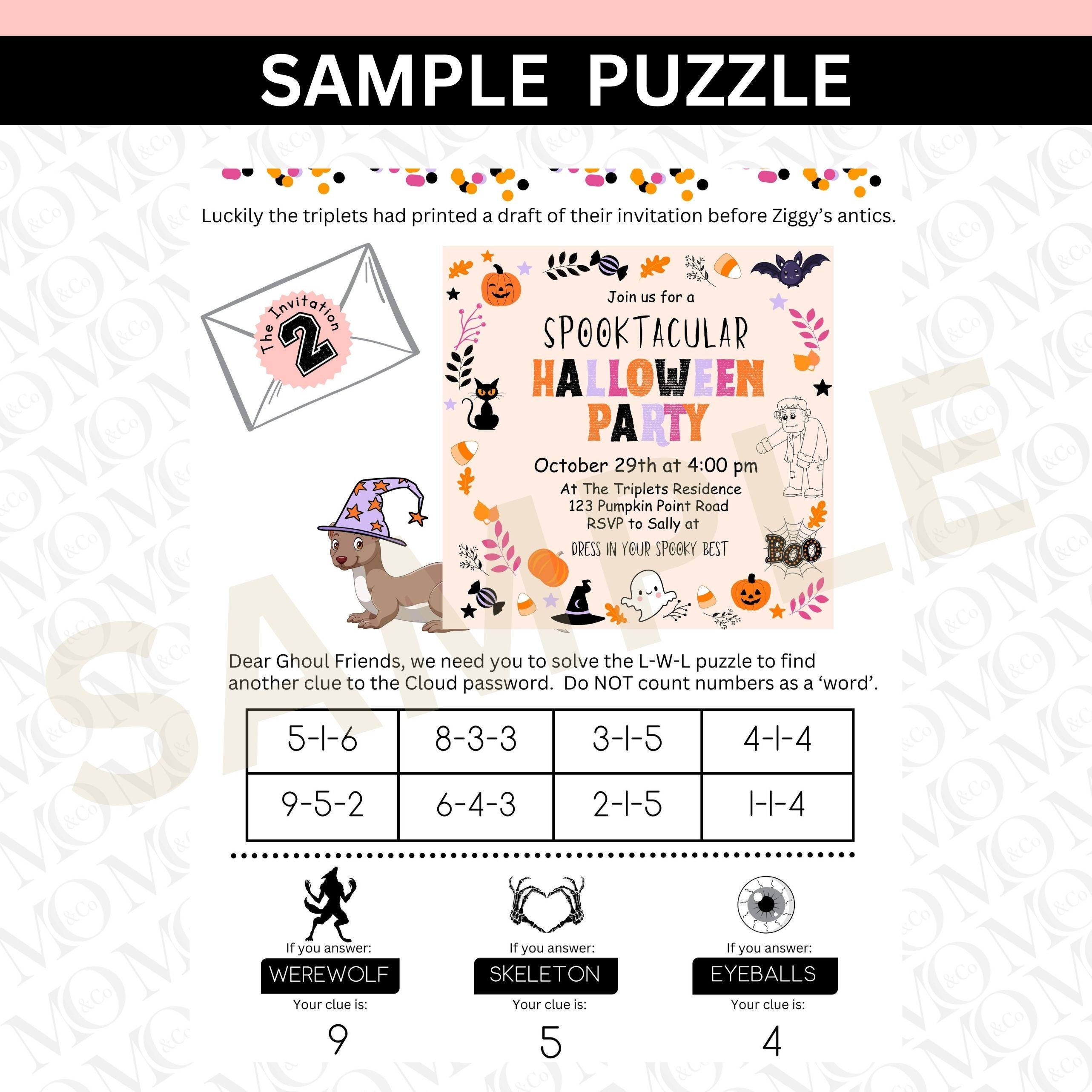 Girls Escape Room, Family Game Night, Super Cute Printable Halloween ...