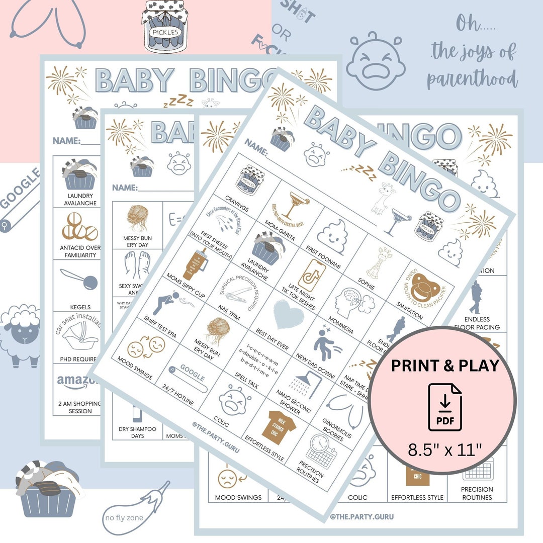 BABY Shower Bingo, One-of-a-kind Party Game, Relatable Fun for New Moms ...