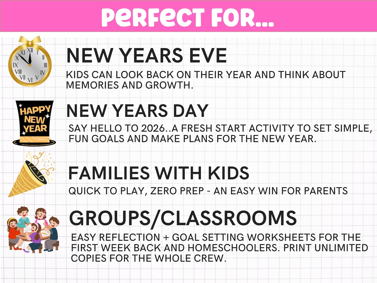 Kids New Year 2026 Activity Sheets, Reflection, Goal Tracker (PDF ...