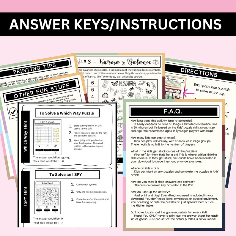 Escape Room for Fans of Taylor Merch for Girls Party Activity Puzzle ...