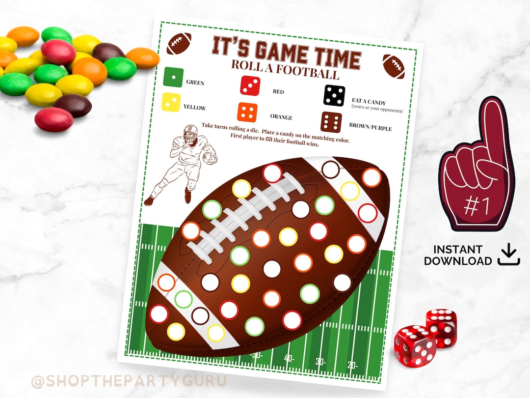 Game Day Football Dice Game: Printable Party Activity (PDF Download) - Etsy