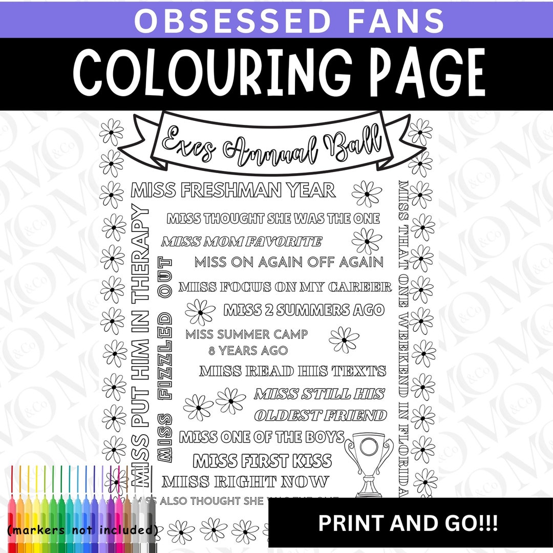 Obsessed Colouring Page Guts or Sour Party Activity Classroom Quiet ...