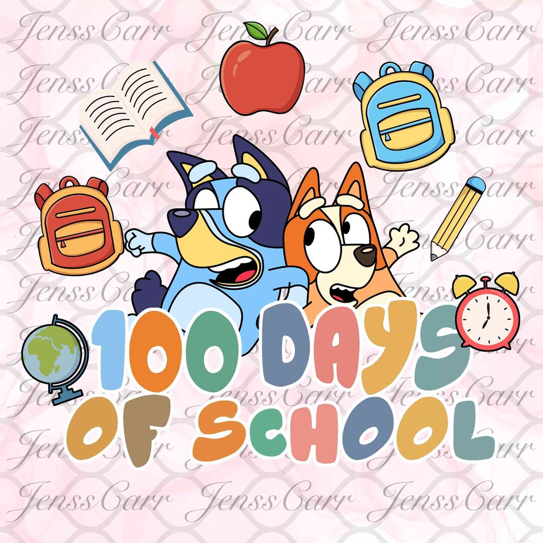TRENDY 100 Days of School Cartoon Png, Blue 100th Day Car-toon Png ...