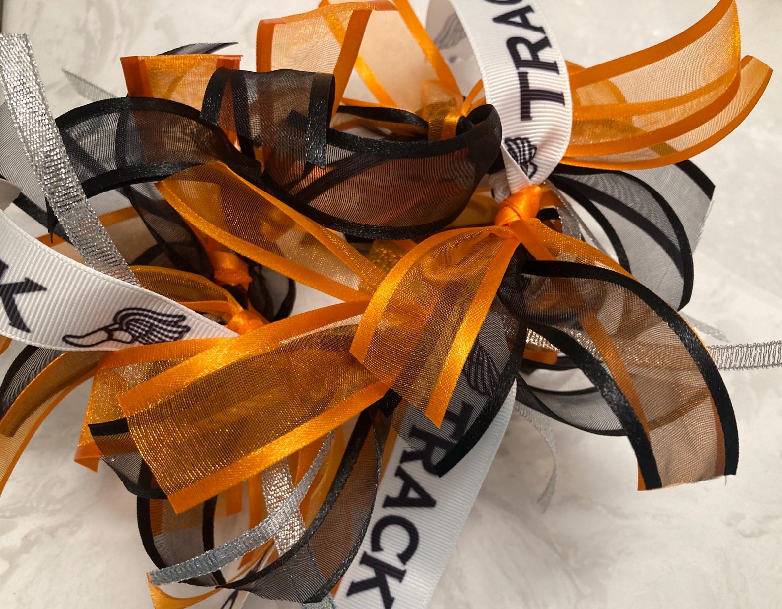 Made to Order Track and Field Themed Ribbon Scrunchie/ Hair Tie. Gift ...