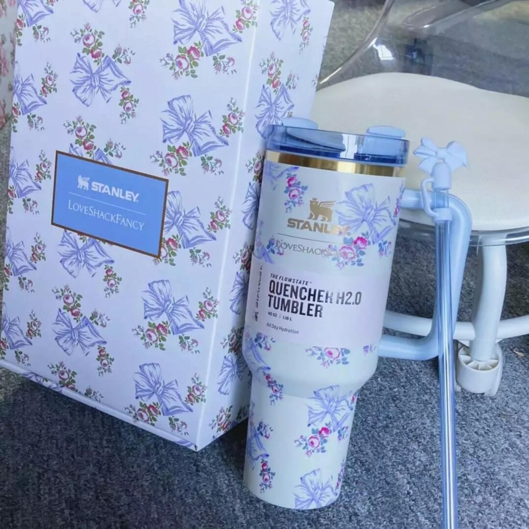 Authentic Stanley X Loveshackfancy Quencher Custom Engraved Floral ...