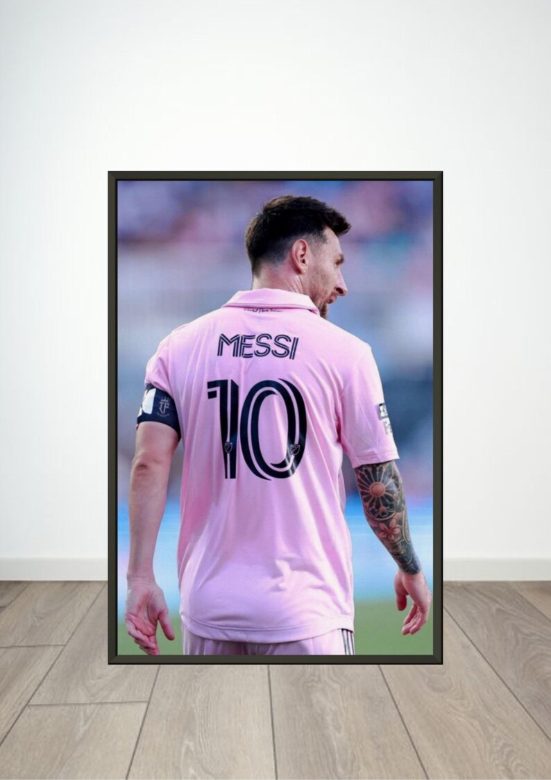 Póster de Lionel Messi del Inter de Miami, arte mural de fútbol, Inter ...