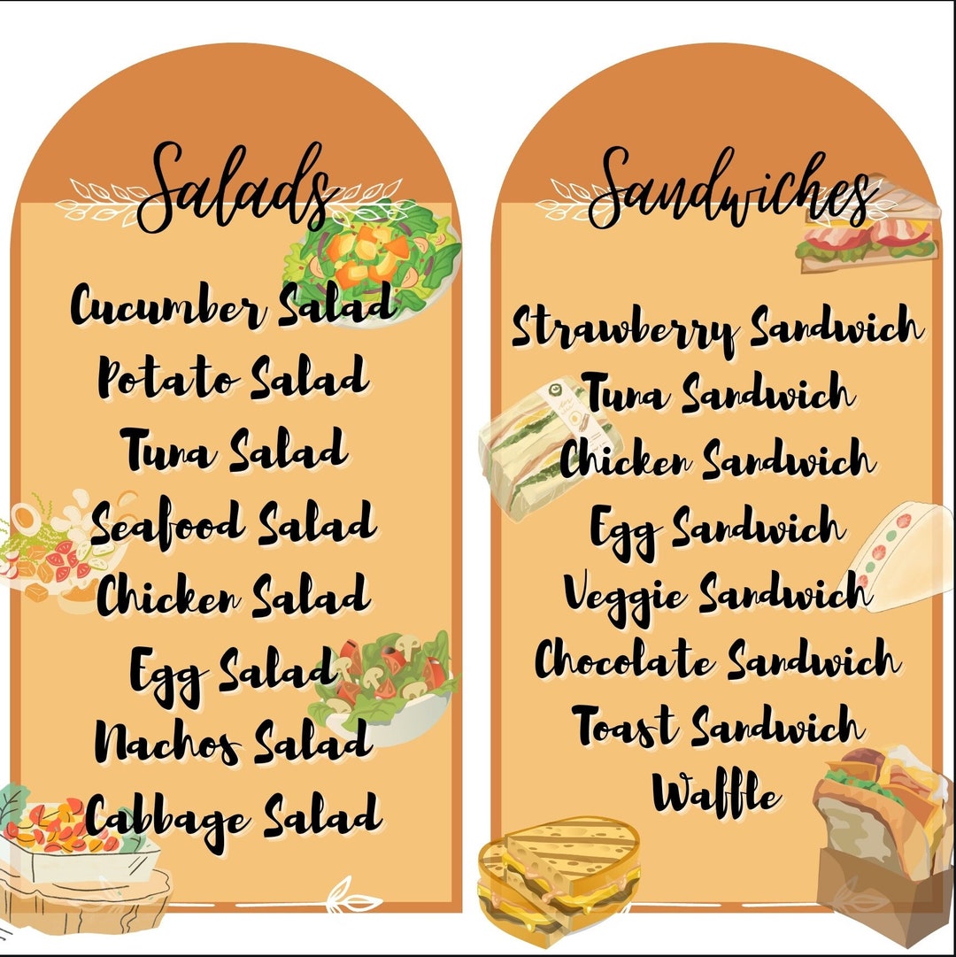 Food Menu Design - Etsy