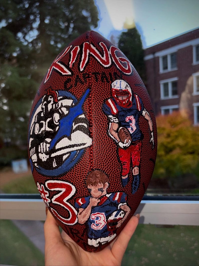 Hand-painted Football - Athlete Gift for Senior Night, Banquet, All ...
