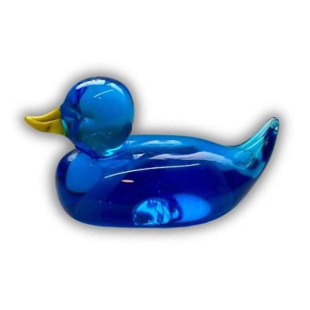 Handmade Blue Glass Duck Paperweight - Etsy Australia