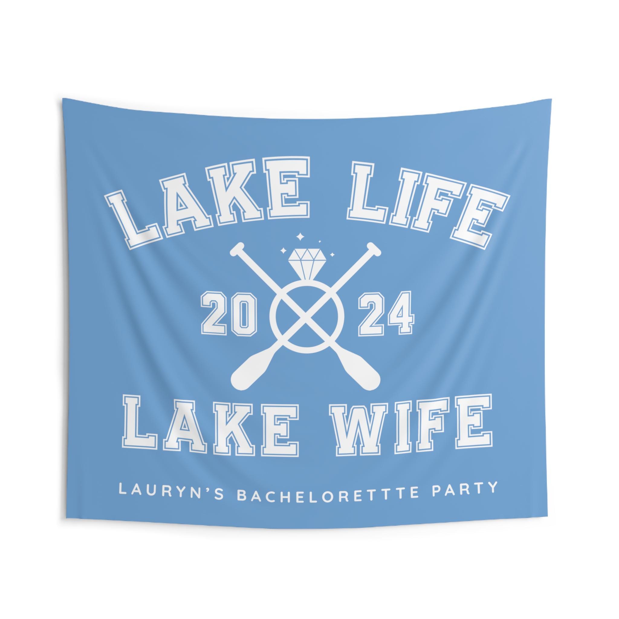 Personalized Lake Life Lake Wife Bachelorette Backdrop Coastal Bach ...