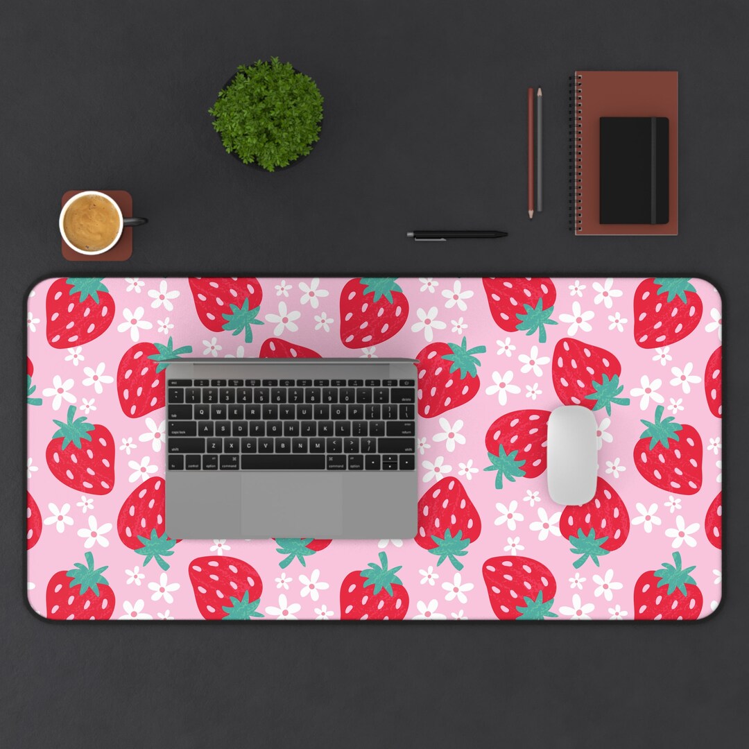 Strawberry Desk Mat Desk Pad XL Large Mousepad Office Gifts Bright ...