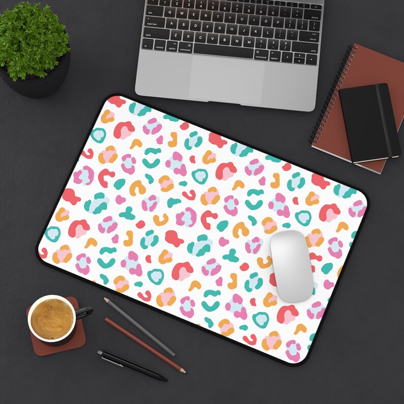 Rainbow Cheetah Desk Mat | Desk Pad | XL Large Mousepad Office Gifts ...