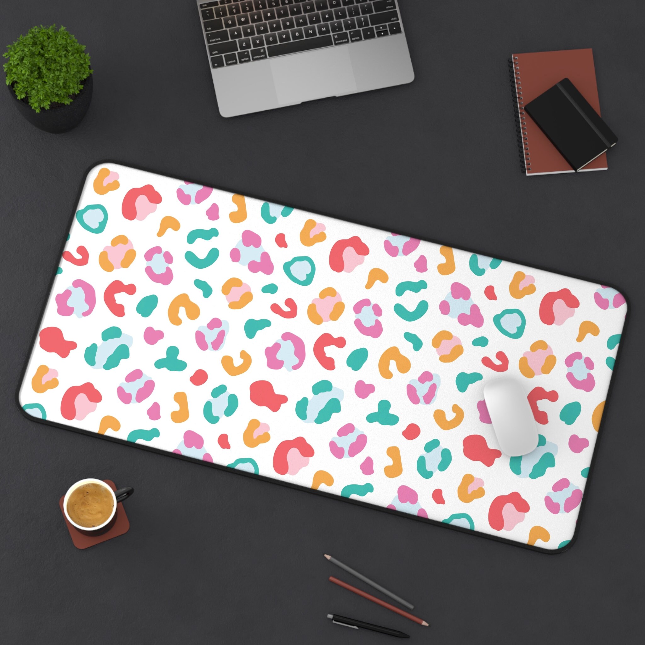 Rainbow Cheetah Desk Mat | Desk Pad | XL Large Mousepad Office Gifts ...