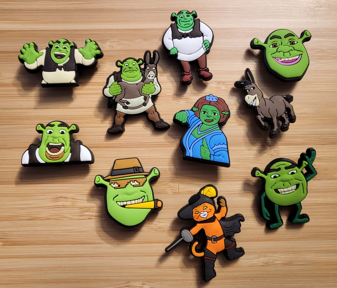 Shrek Shoe Charm Set of 10 Fits Crocs - Etsy
