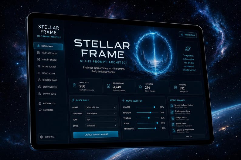 Stellarframe Sci-fi Prompt Architect | Interactive HTML Tool for ...