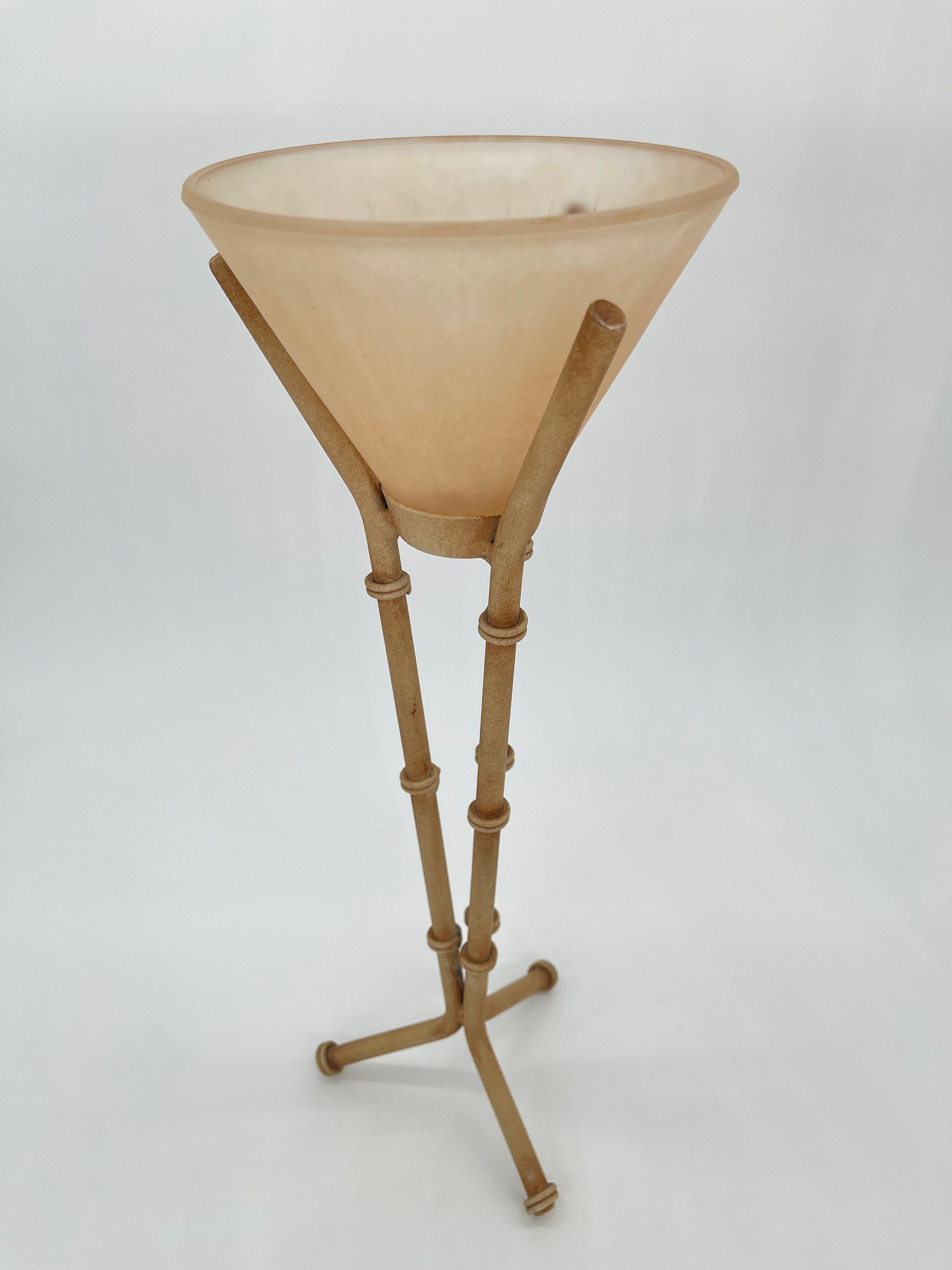 1970s Mid Century Metal and Glass Torchiere Candle Holders, Set of ...