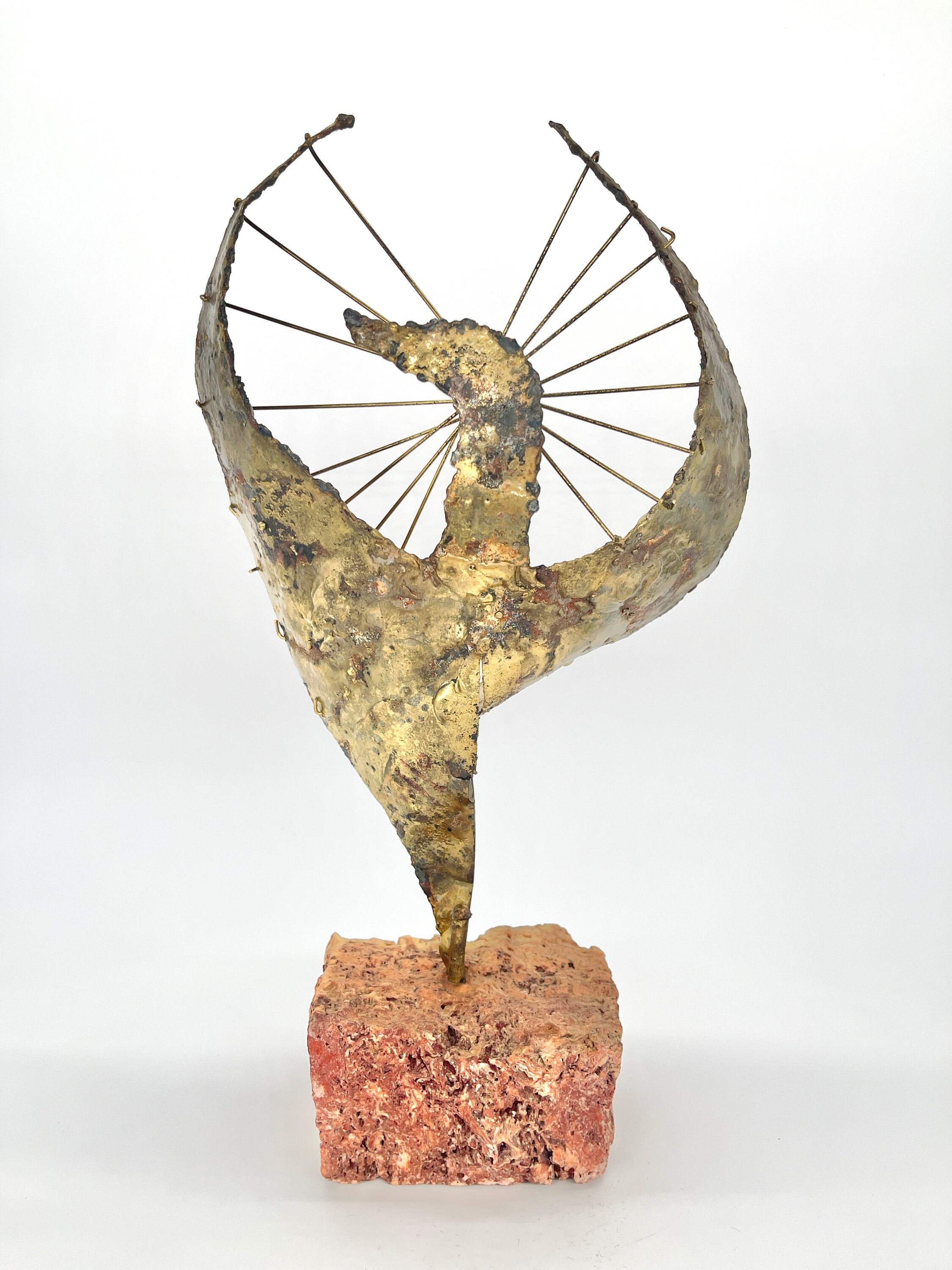 1970s Brutalist Metal Phoenix Bird Sculpture on Natural Stone - Etsy