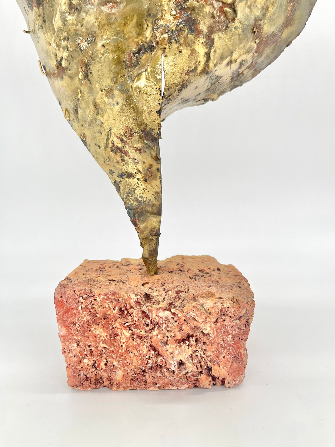 1970s Brutalist Metal Phoenix Bird Sculpture on Natural Stone - Etsy