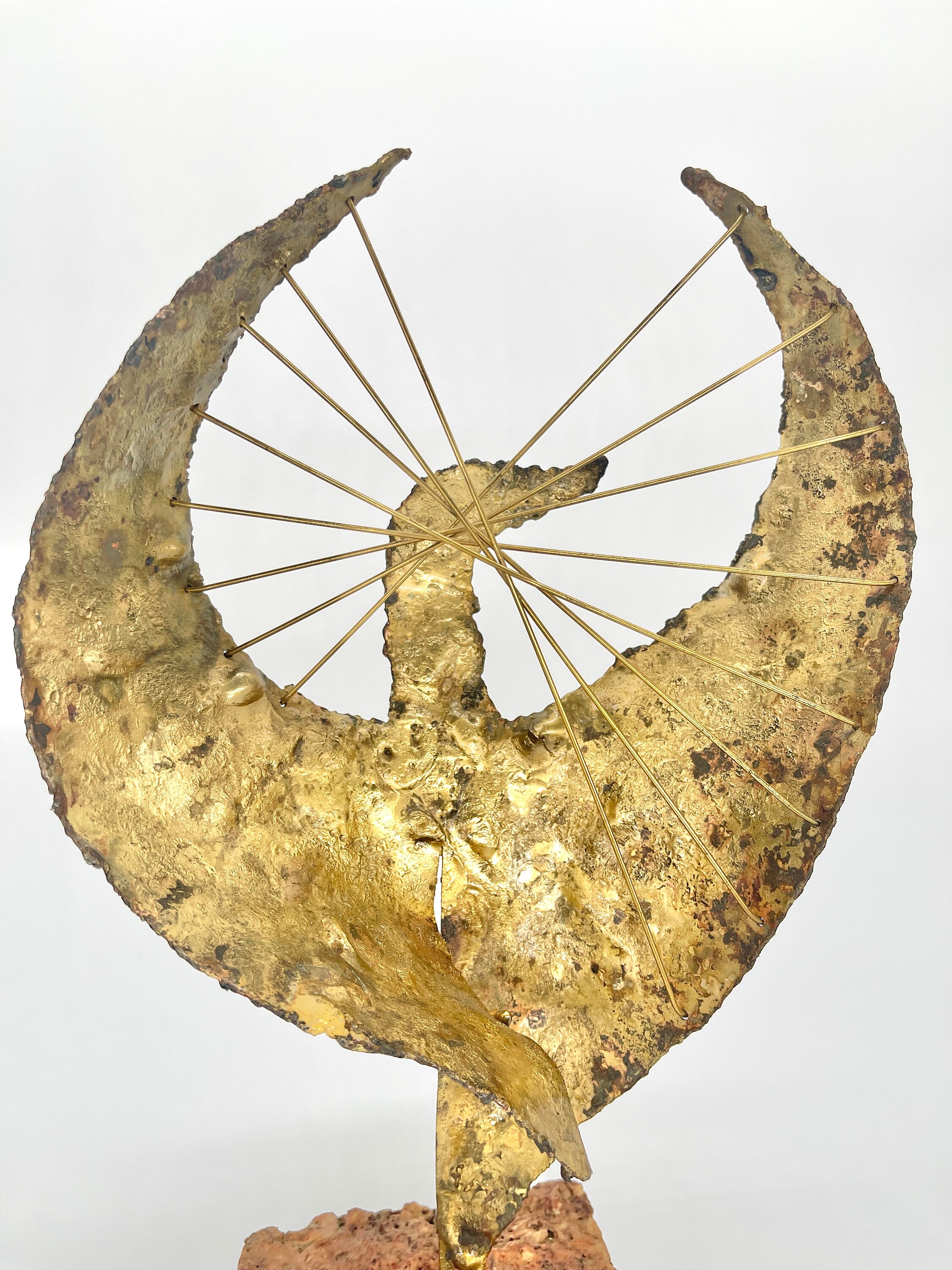 1970s Brutalist Metal Phoenix Bird Sculpture on Natural Stone - Etsy