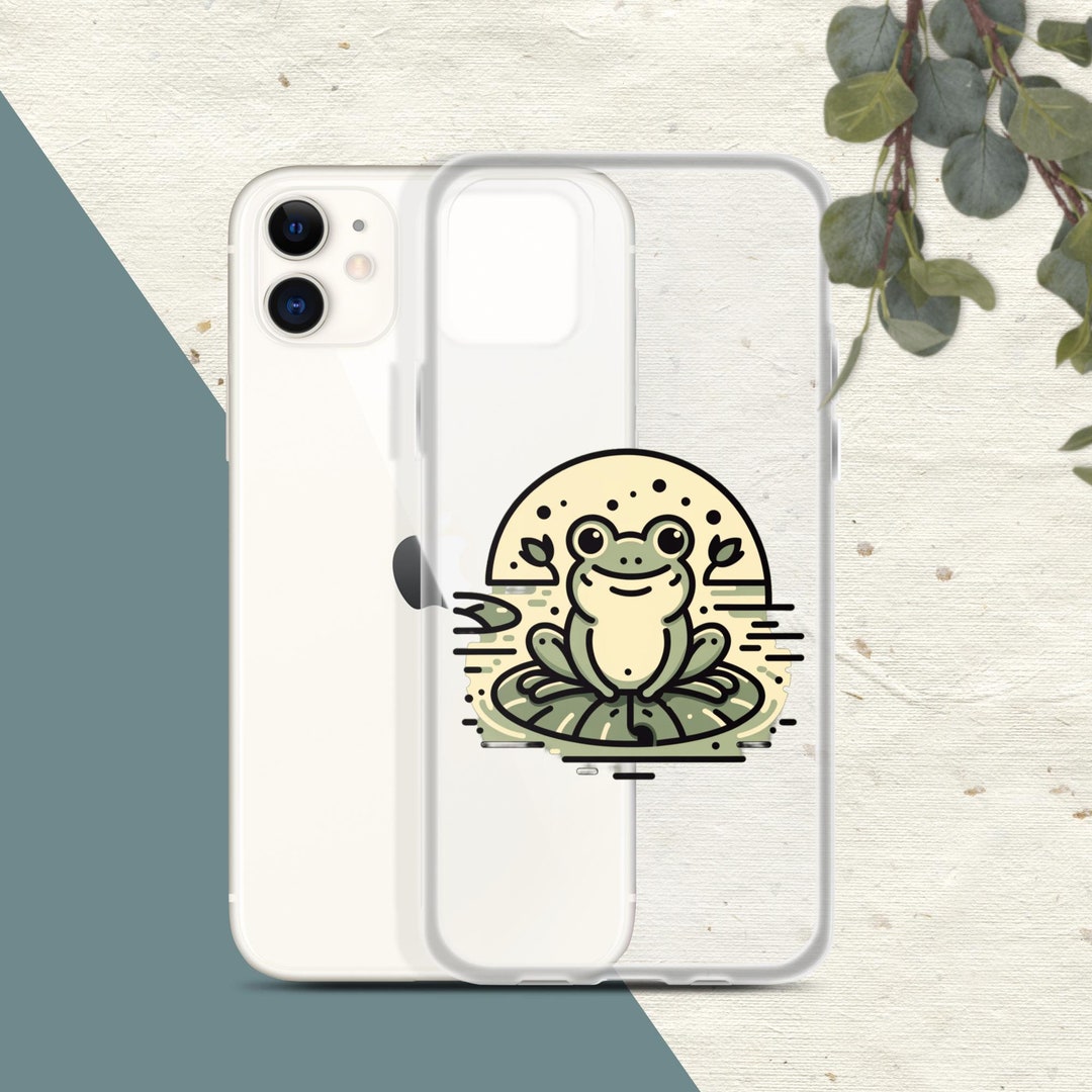 Kawaii Frog iPhone Case: Minimalist Lilypad Animal Art - Etsy