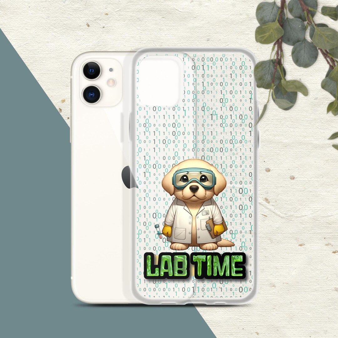Kawaii Clear Case for iPhone | Labrador Tech Whiz: Digital Matrix Phone ...