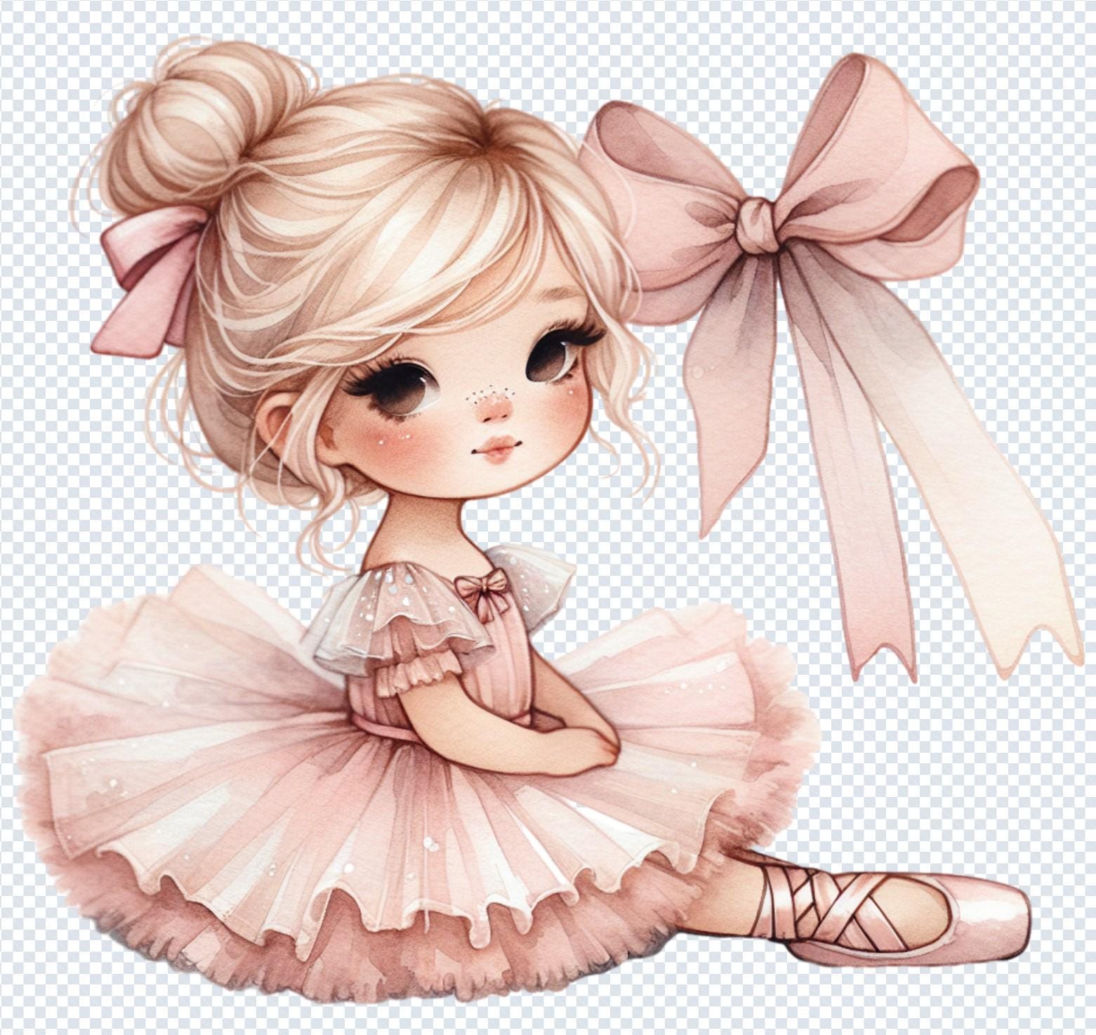 Ballerina Clipart 20 PNG Set | Cute Pink Boho Ballet Accessories ...