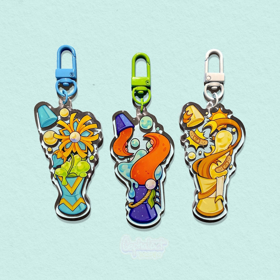 Lava Lamp Keychains - SET 01 || Double-sided Clear Acrylic Keychain W ...