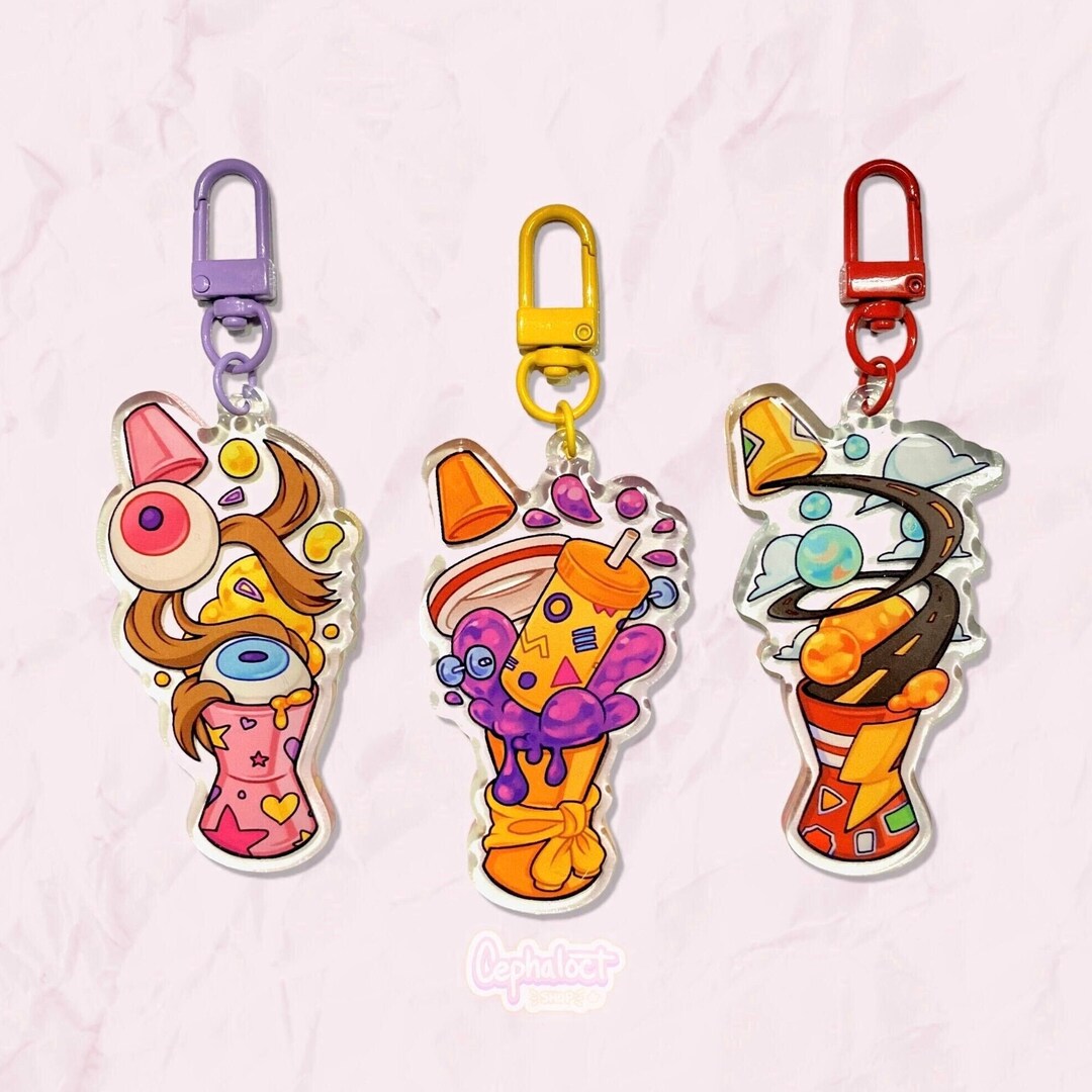 Lava Lamp Keychains - SET 03 || Double-sided Clear Acrylic Keychain W ...