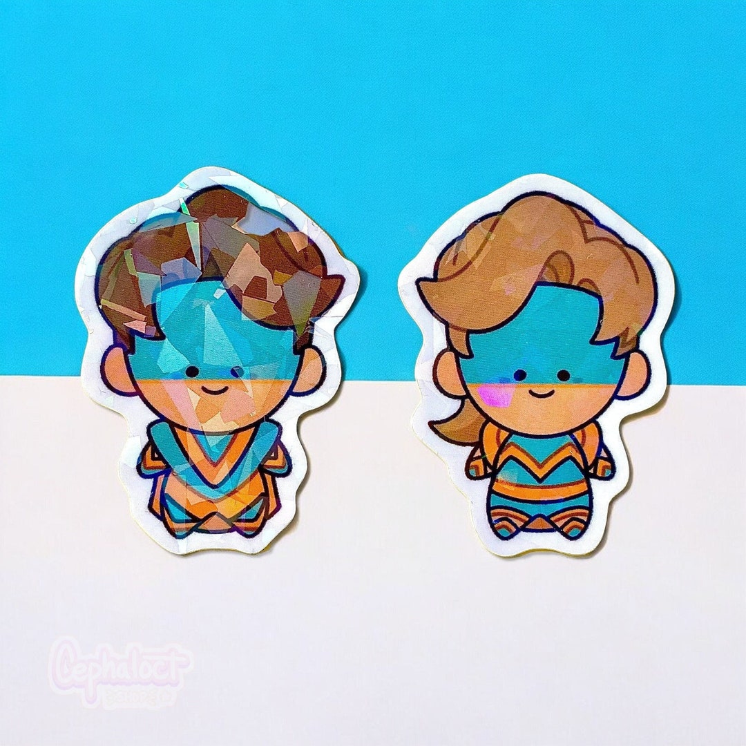 Tiny Friendly Hero Stickers || Glossy Holographic Character Sticker ...
