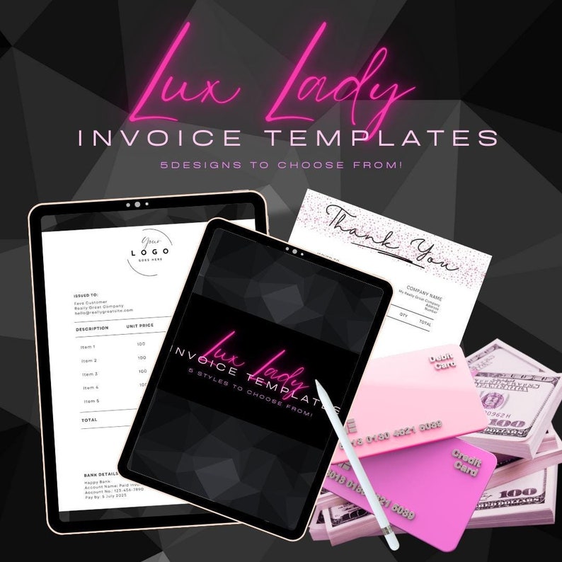 5 Editable Invoice Templates, Canva, Printable Small Business Invoice ...