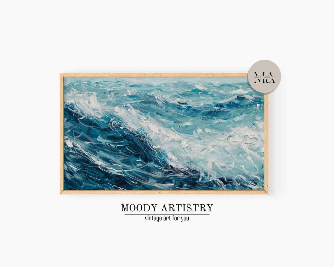 Samsung Frame TV Art 4k | Abstract, Sculptured Waves, Ocean Painting ...