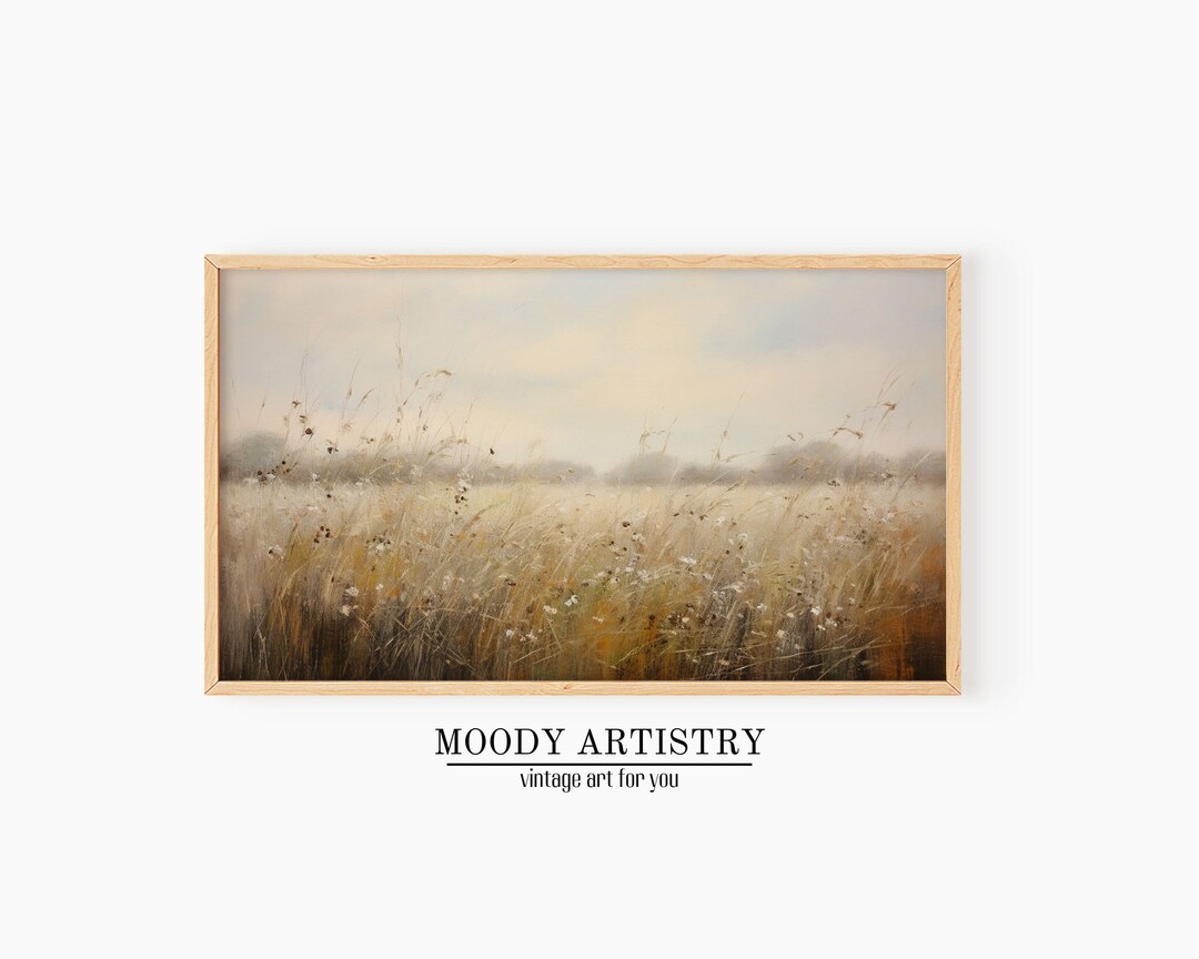 Samsung Frame TV Art 4k| Rustic Cornfield With Flowers, Muted Vintage ...