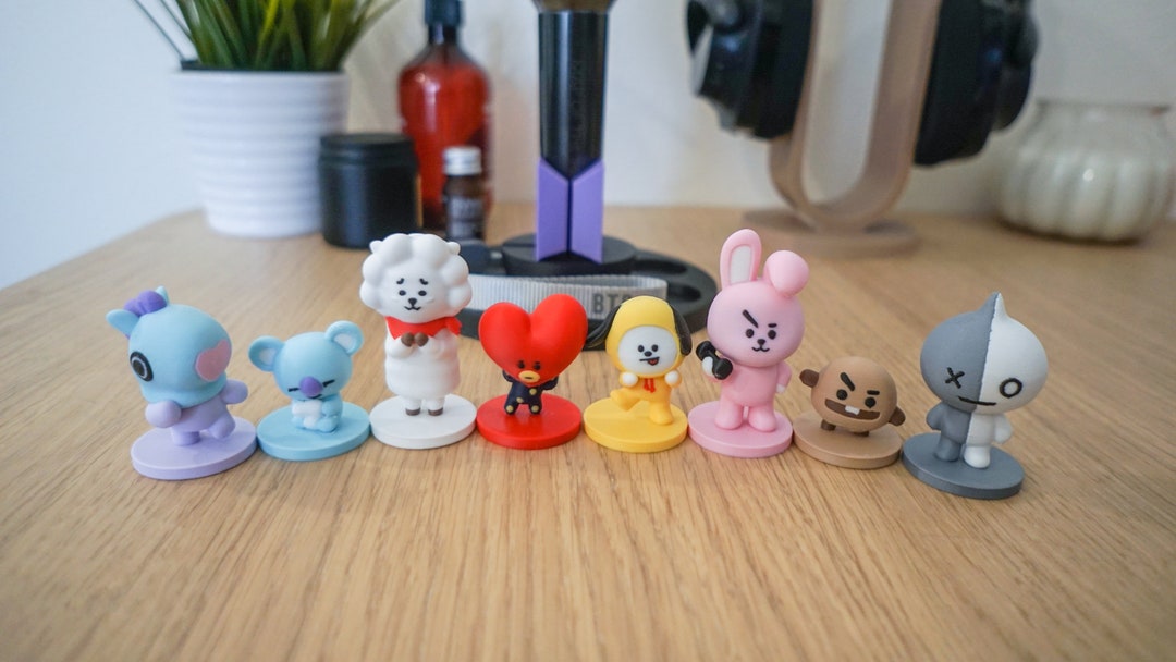 Custom BTS 방탄소년단 BT21 Characters Figure ARMY Bomb V4 Light Stick Stand ...