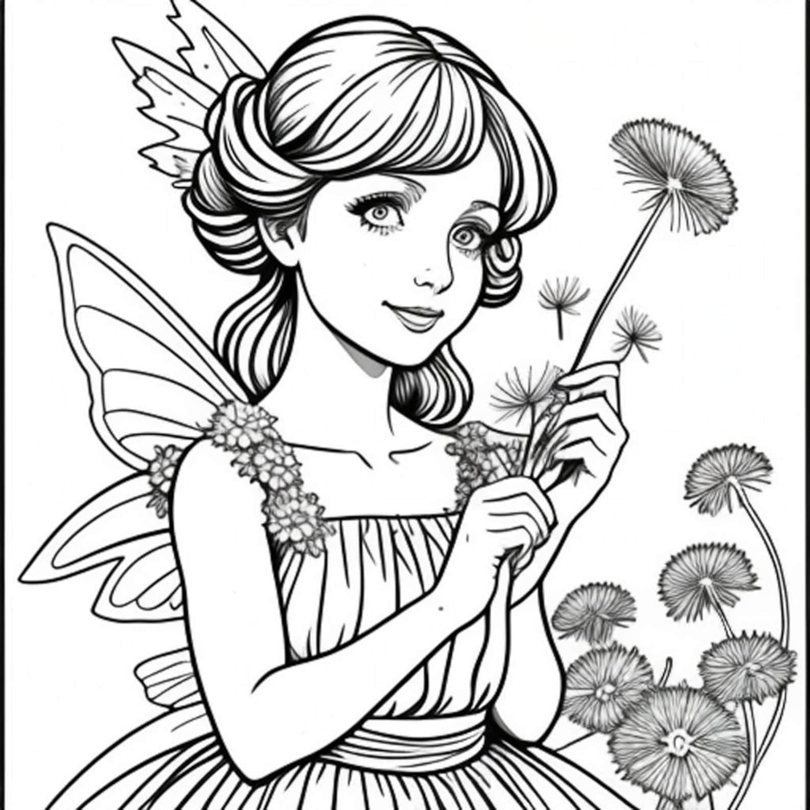 Whimsical Fairies Coloring Pages for All Ages - Etsy