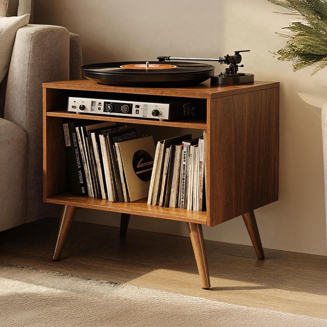 Customizable Record Cube Stand Natural Wood Record Player Stand ...