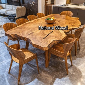 Live Edge Solid Wood Dining Table Modern Wood Dining Table Farmhouse ...