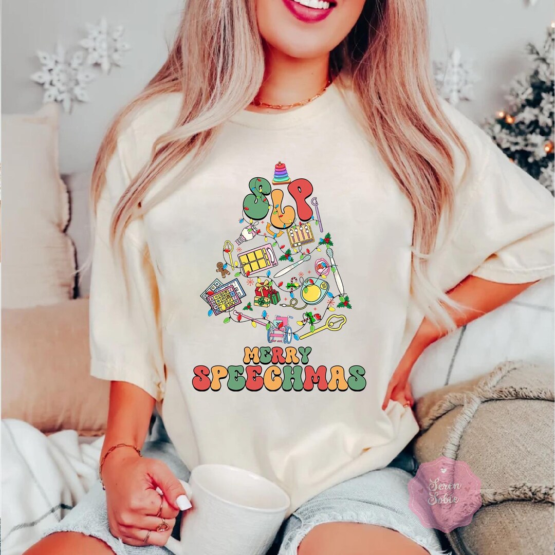 SLP Merry Speechmas Christmas Tree Shirt, SLP Christmas Sweatshirt ...