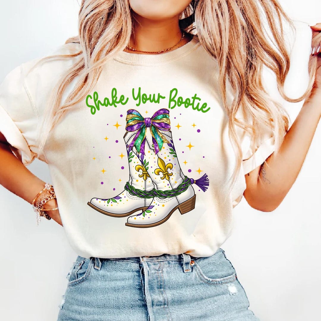 Shake Your Bootie Mardi Gras Shirt, Majorette Boots Shirt, Mardi Gras ...