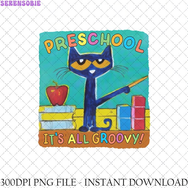 Pete the Cat Groovy Svg - Etsy